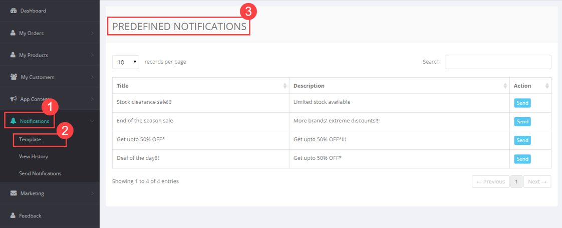 Send notifications – Quick eSelling